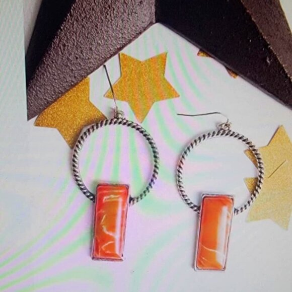 Jewelry | Orange Dorena Bridge Earrings | Poshmark